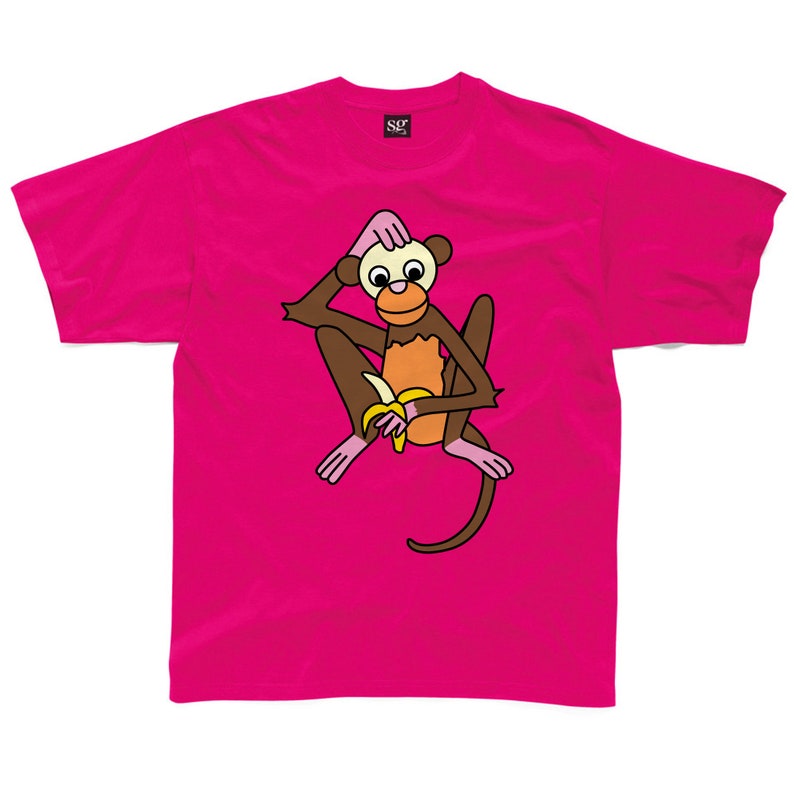 Monkey Kids T-shirt Available in Royal Blue Pink Turquoise | Etsy