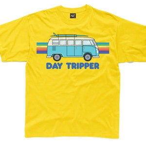 Day Tripper Camper Van Kids T-shirt Available in Dark Grey or Yellow - Etsy