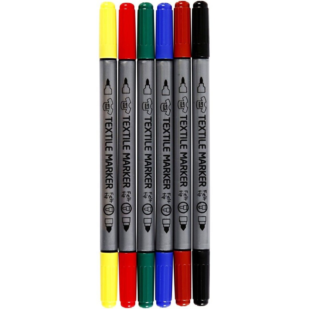 Set of 6 Double Tipped Fabric Pens - Etsy