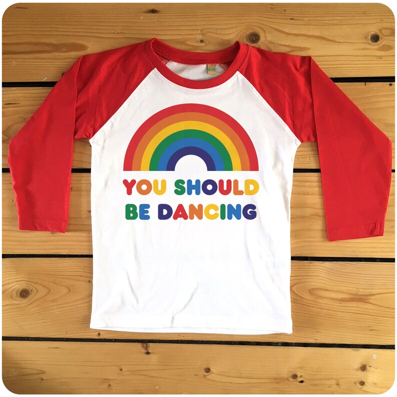 You Should Be Dancing Red or Navy Raglan Long-sleeve Baseball - Etsy