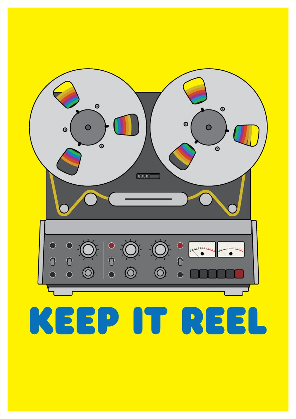 Keep It Reel Yellow A4 or A3 Print - Etsy