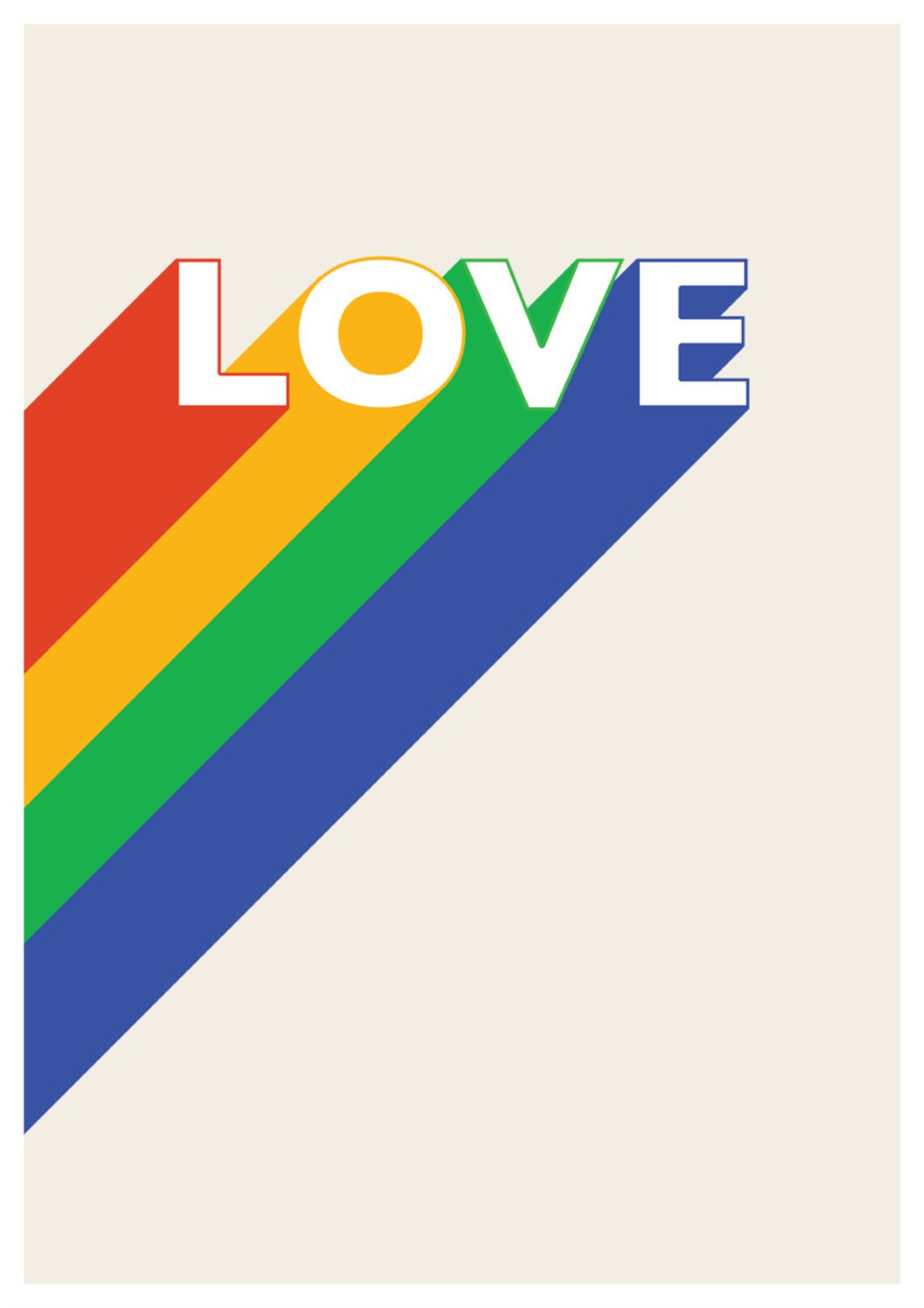 LOVE Drop Shadow A4 or A3 Print - Etsy