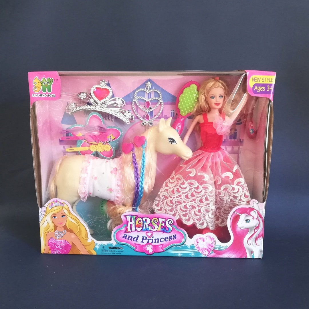 Vintage Cute Kids Doll Set for Little Girls With Princess Doll, Horse ...