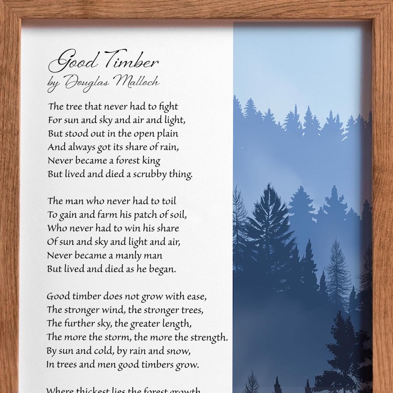 Good Timber Poem - Etsy