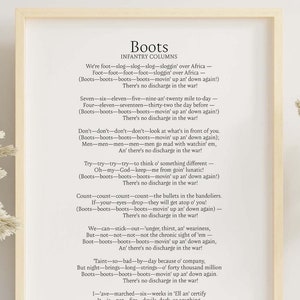 Rudyard Kipling Boots Poem Print: Minimalist Military Art - Etsy