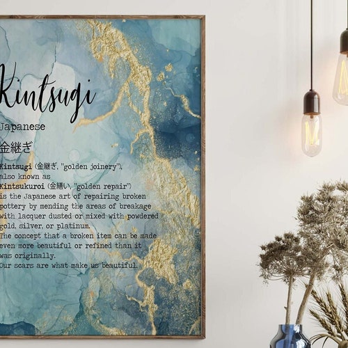 Kintsugi Definition Print Japan Printable Wall ART Quote - Etsy