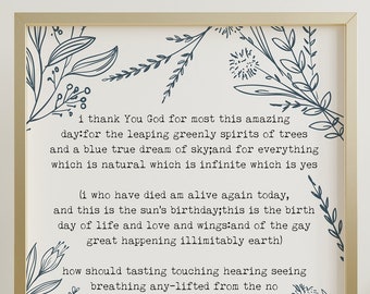 I Thank You God for This Most Amazing - Etsy