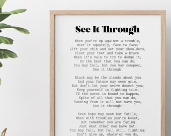 See It Through Poem Framed - Etsy New Zealand