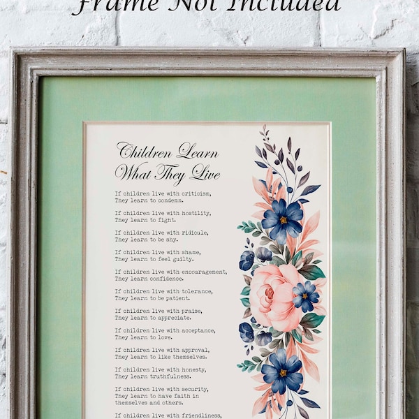 Children Learn What They Live - Etsy