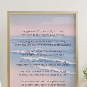 E.E. Cummings Poem Maggie and Milly and Molly and May Art Print Home ...