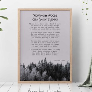 Robert Frost Poem Stopping by Woods on a Snowy Evening the Woods Are ...