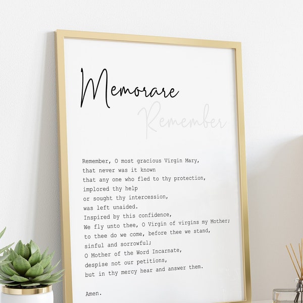 Catholic Memorare Print - Etsy