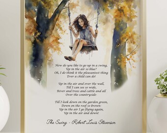 The Swing Poem Digital Download Printable by Robert Louis Stevenson Art ...