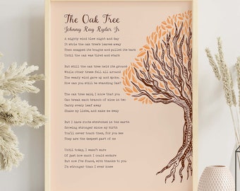 The Oak Tree Poem by Johnny Ray Ryder Jr. Print / Canvas / Framed Print ...