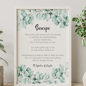 Suscipe Prayer Print St. Ignatius Prayer, Framed & Unframed Options - Etsy