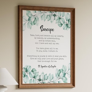 Suscipe Prayer Print St. Ignatius Prayer, Framed & Unframed Options - Etsy
