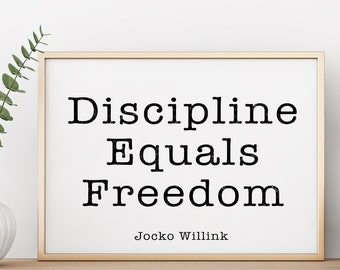 Jocko Willink Discipline Equals Freedom | Motivational Poster, Wall Art ...