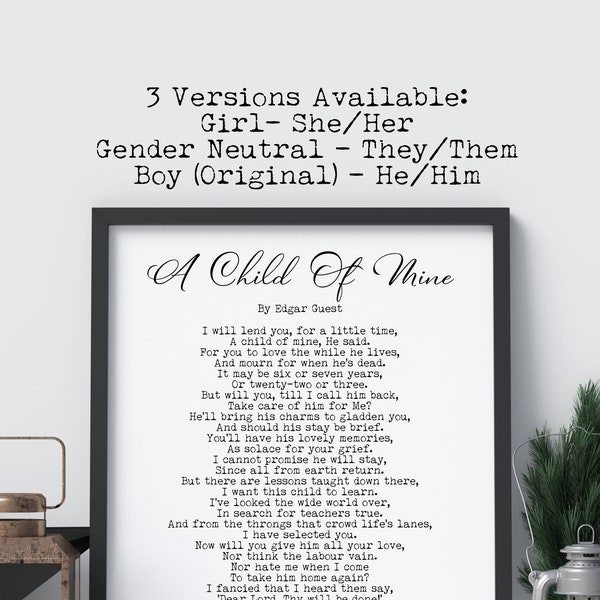 Child of Mine Poem - Etsy