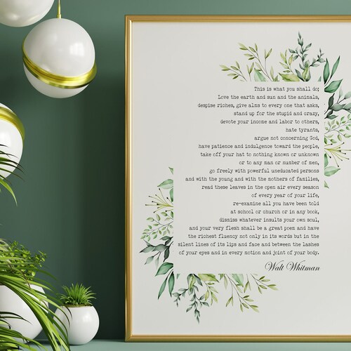 Walt Whitman Print Poster - Etsy