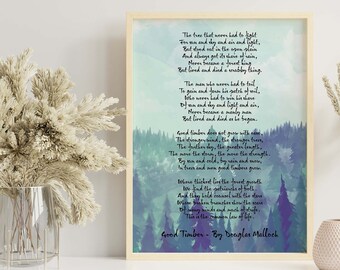 Good Timber Poem | Etsy