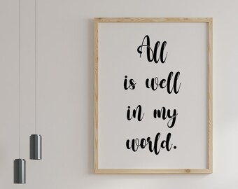 All is Well Wall Art | Etsy