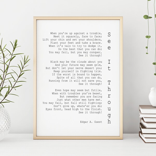 See It Through Poem Framed - Etsy Canada
