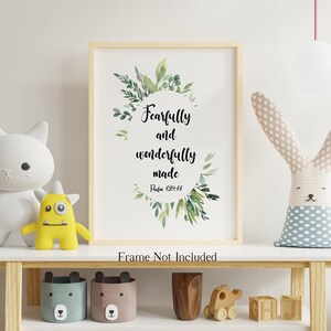 Fearfully and Wonderfully Made Psalm 139:14 Bible Verse Wall Art ...