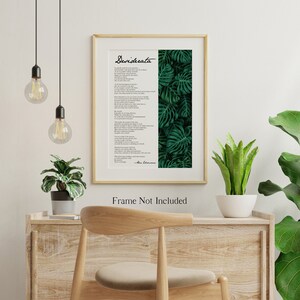 Desiderata Poem Print – Literary Wall Art With Monstera Leaves ...