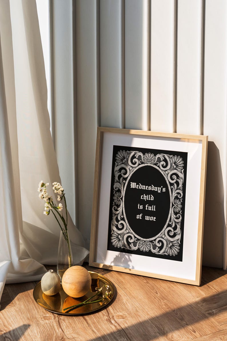 Wednesday Addams Wall Art: Gothic Home Decor, Framed or Unframed Print ...