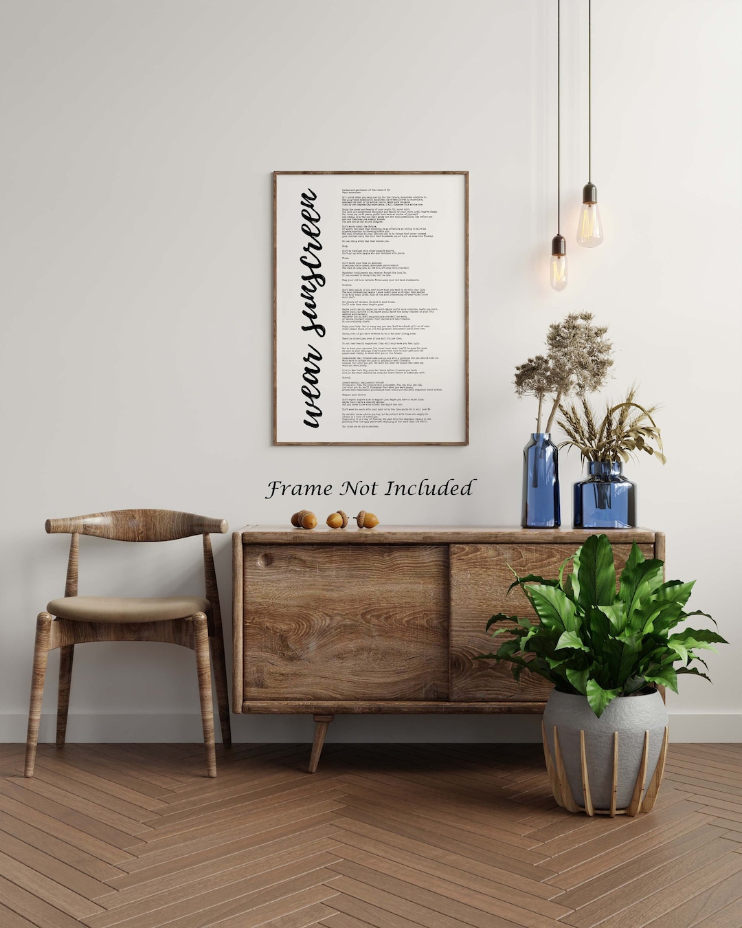 Wear Sunscreen Lyrics Print: Baz Luhrmann Song, Motivational Wall Art ...