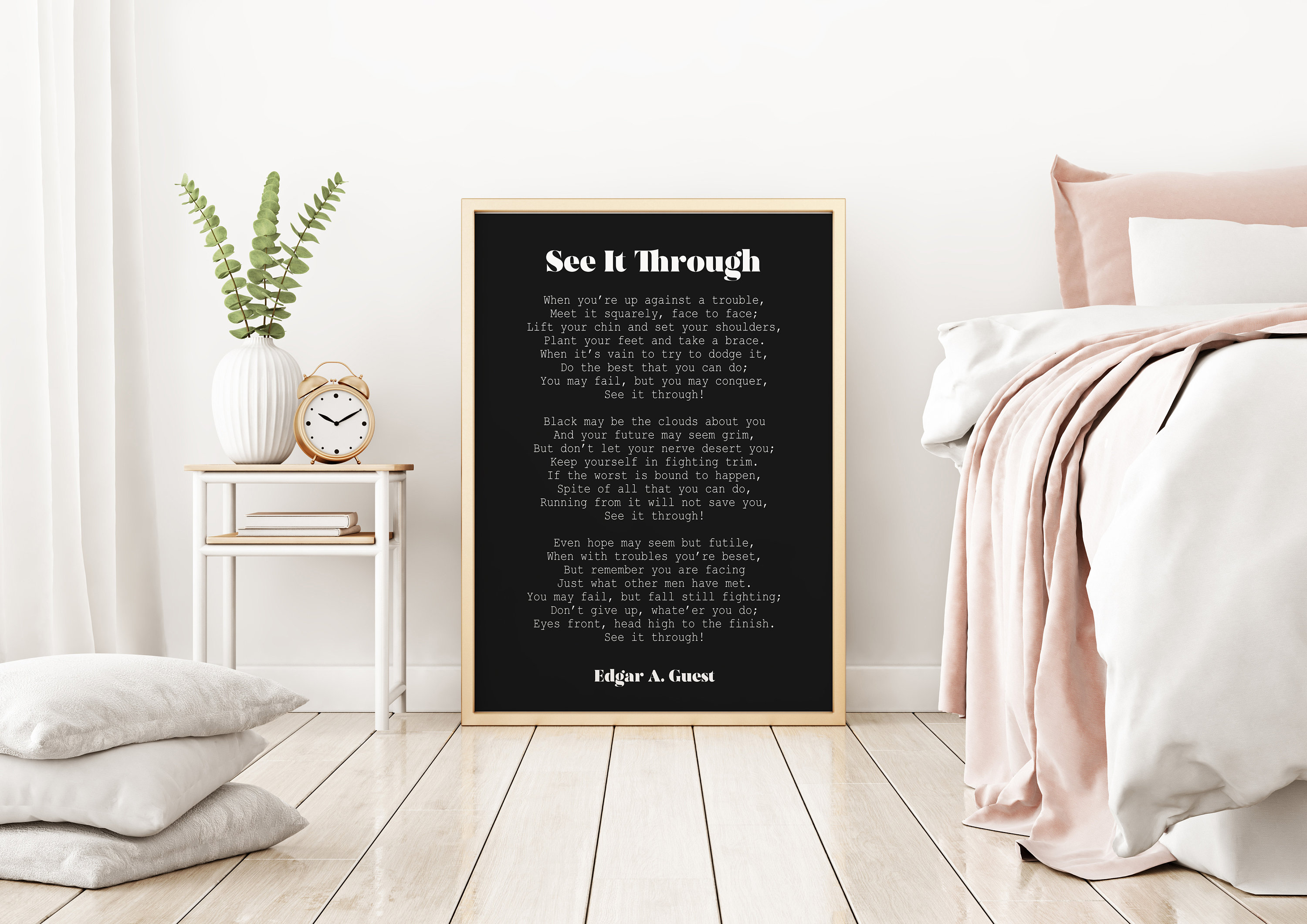 Edgar Guest Poem See It Through Poem Art Print Home Office - Etsy Israel