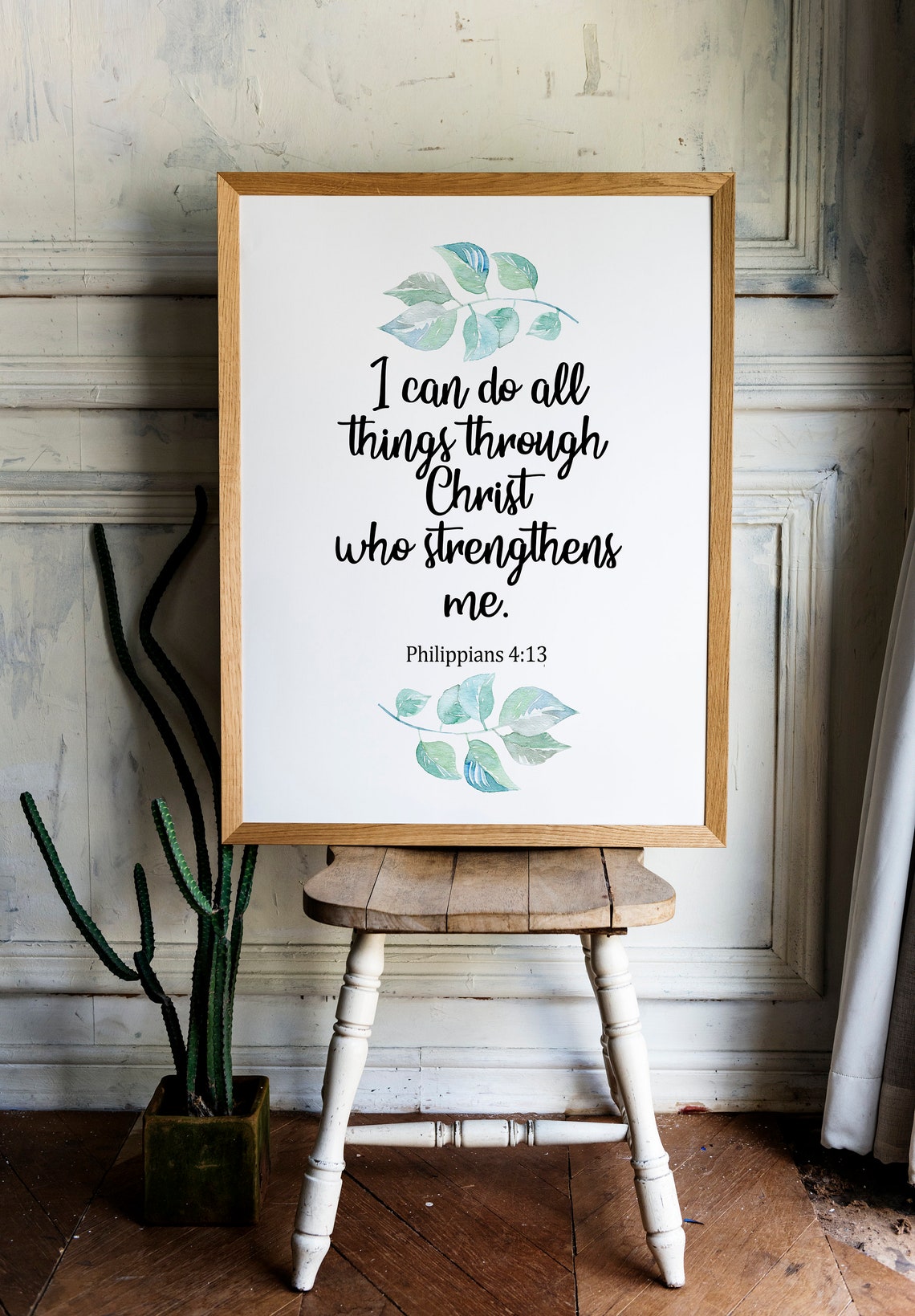 Philippians 4:13 Print Bible verse wall art I can do all | Etsy