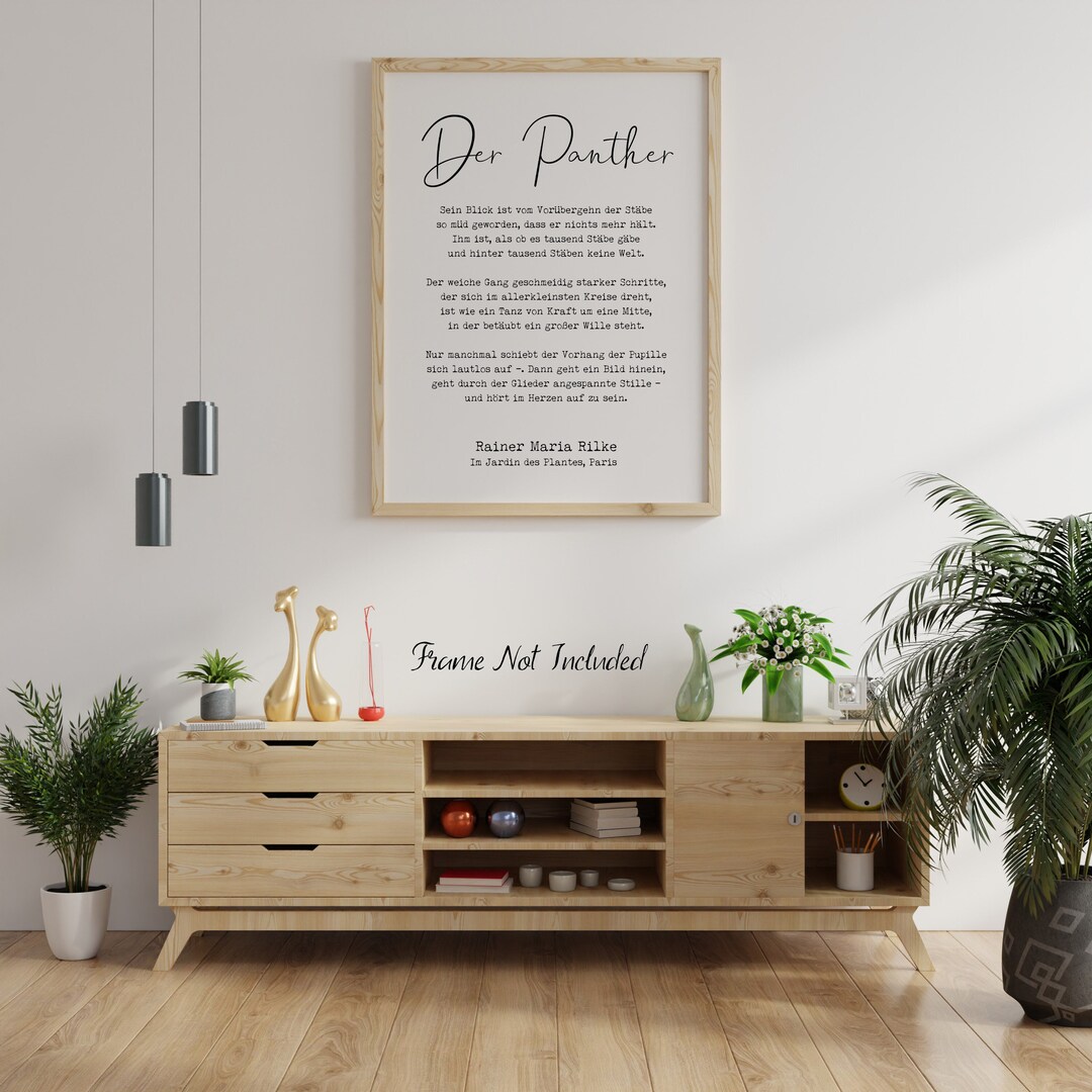 Rainer Maria Rilke - Der Panther German Poem Art Print - Etsy