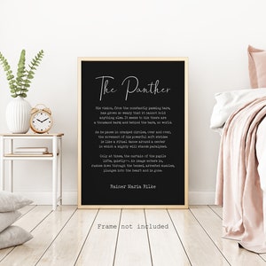 The Panther Rainer Maria Rilke Poem Poem Art Print Framed & Unframed ...