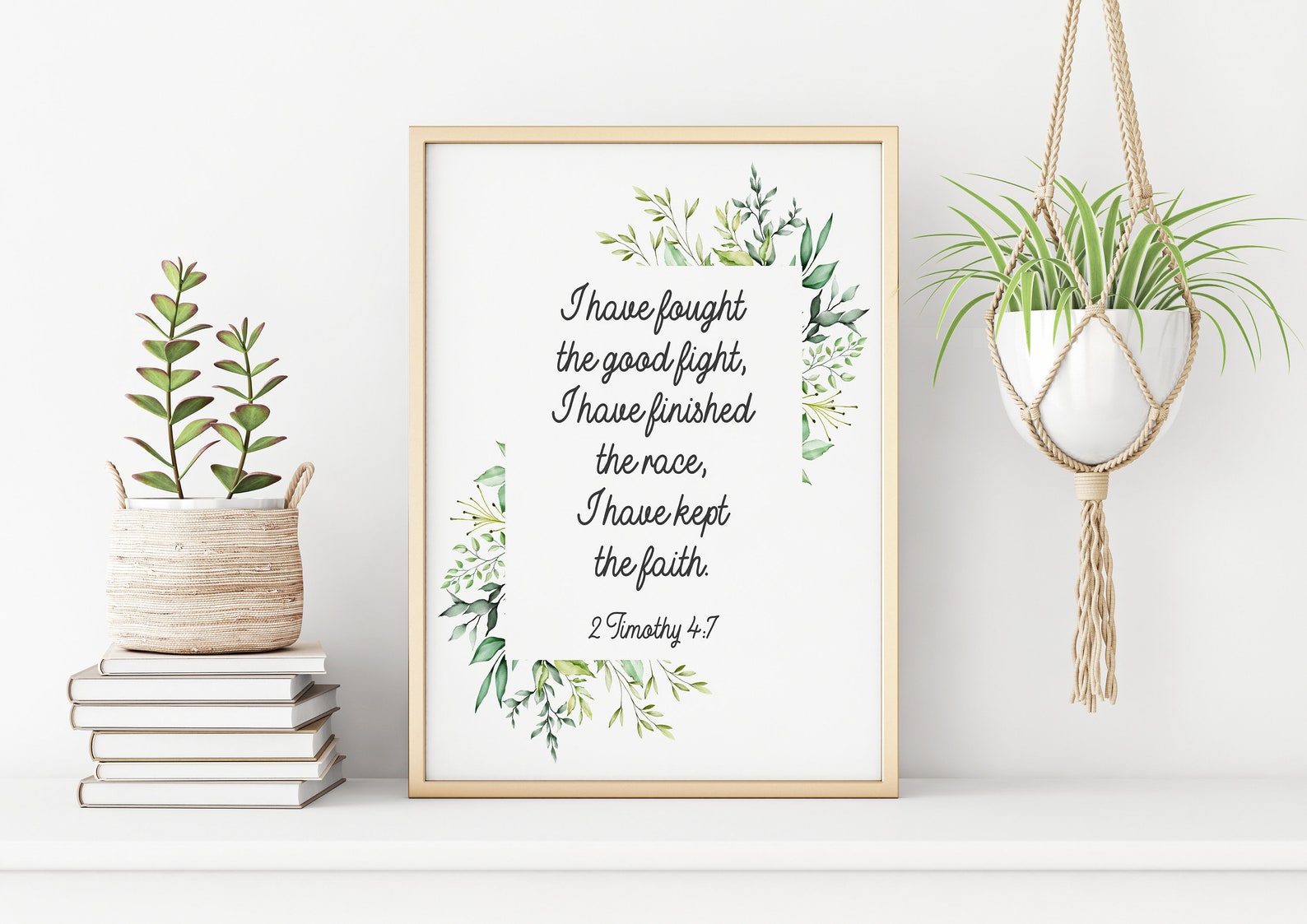 Scripture wall art 2 Timothy 4:7 Print Bible verse I have | Etsy