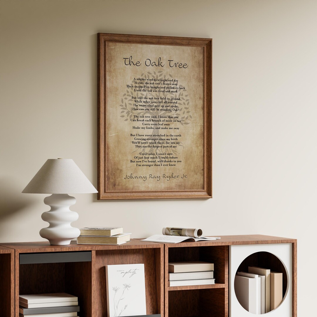 The Oak Tree Poem Print: Johnny Ray Ryder Jr. Poetry Wall Art - Etsy UK