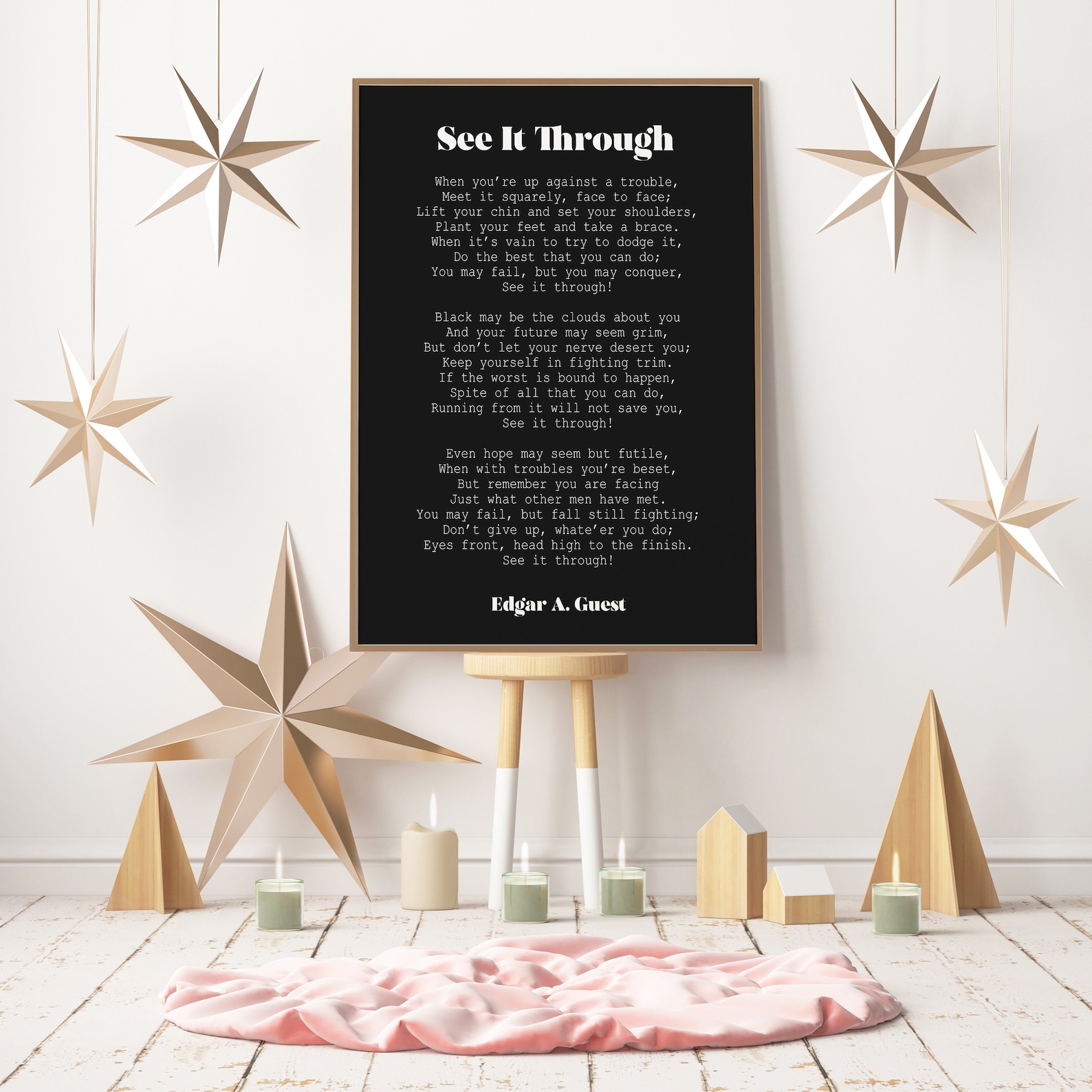 Edgar Guest Poem See It Through Poem Art Print Home Office - Etsy Israel