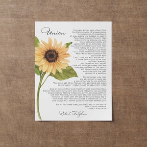 Union by Robert Fulghum Wedding Poem Wall Art Anniversary Gift Poetry ...