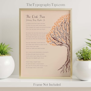 The Oak Tree Poem Encouragement Gift Poster Print - Poetry Wall Art ...