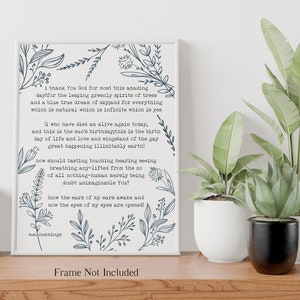 E.E. Cummings Poem Print: Floral Line Art, 'i Thank You God' - Etsy