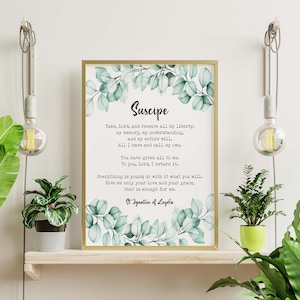 Suscipe Prayer Print St. Ignatius Prayer, Framed & Unframed Options - Etsy
