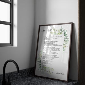 All is Well Poem Print: Bereavement Gift, Funeral Reading - Etsy