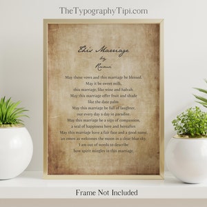 This Marriage Poem Print by Rumi Wedding Poem Wall Art Ceremony Reading ...