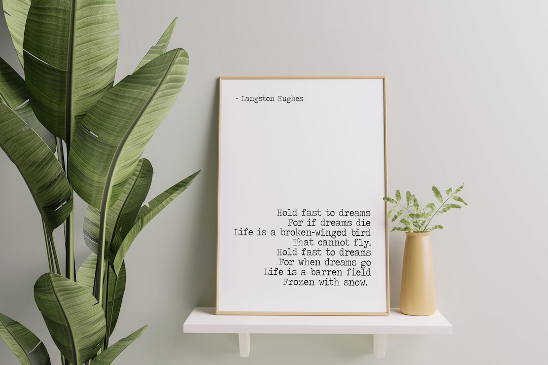 Langston Hughes Dreams Poem Print: Unframed or Framed - Etsy Canada