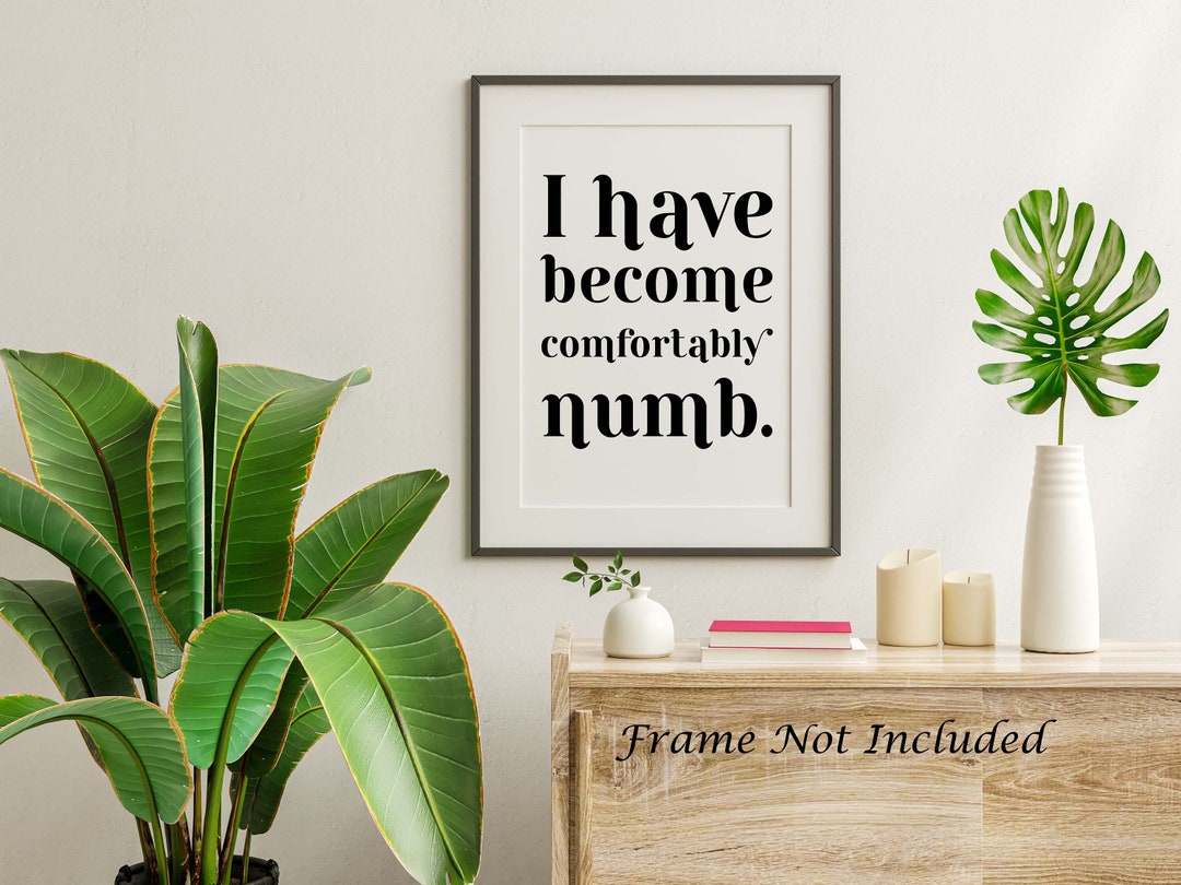 Pink Floyd Comfortably Numb Wall Art - Lyrics Print - Etsy