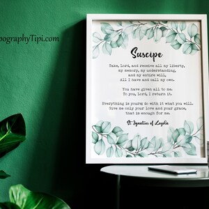 Suscipe Prayer Print St. Ignatius Prayer, Framed & Unframed Options - Etsy