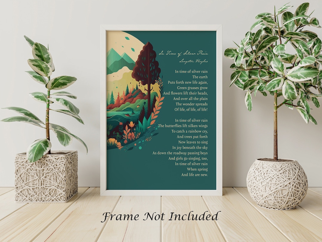 Langston Hughes Poem Print in Time of Silver Rain the Earth - Etsy
