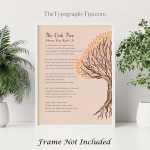 The Oak Tree Poem Encouragement Gift Poster Print - Poetry Wall Art ...