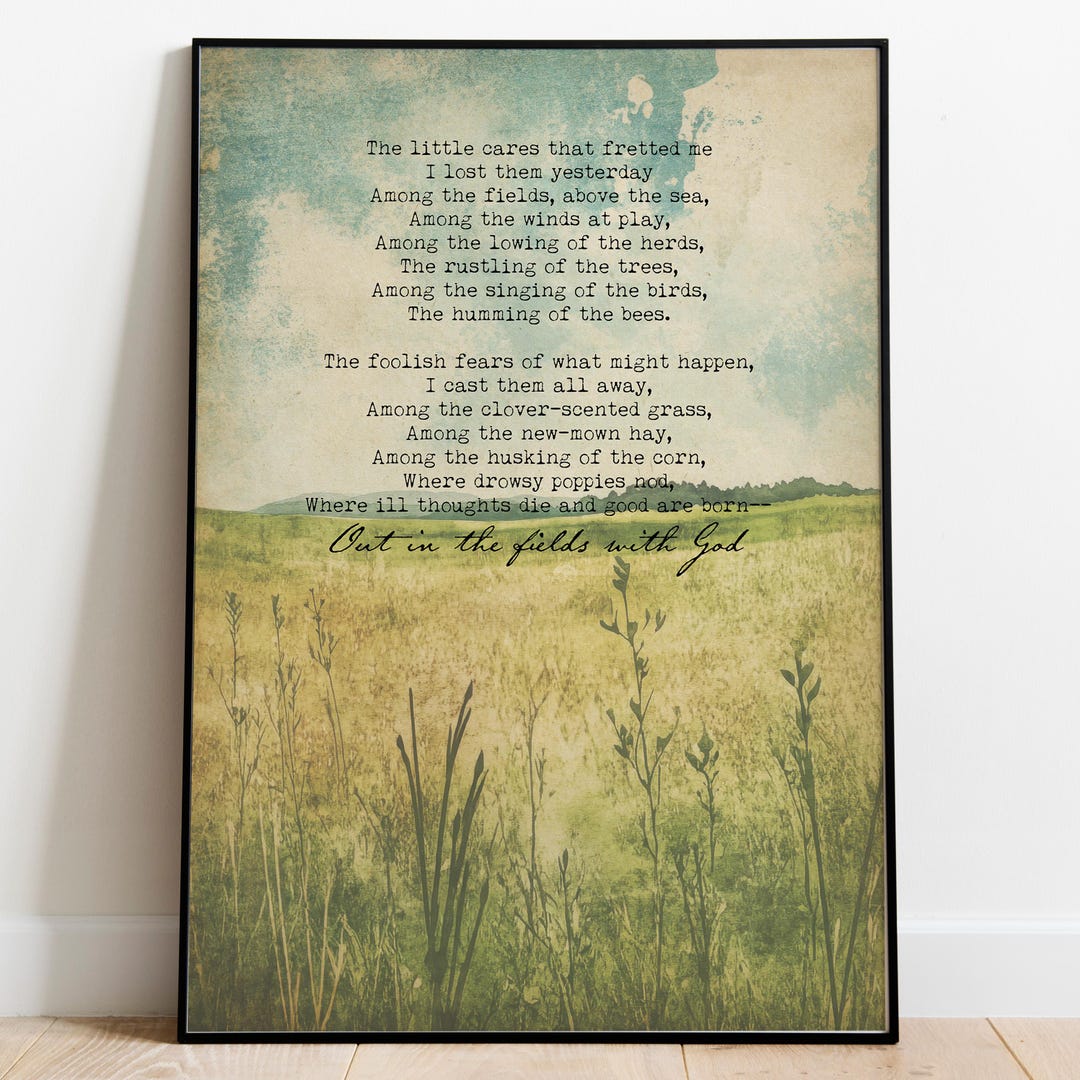 Out in the Fields With God Poem Print - Framed & Unframed Options - Etsy