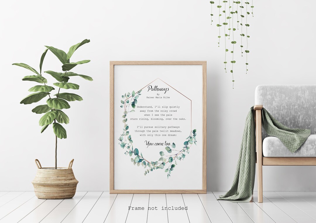 Rainer Maria Rilke Poem Pathways You Come Too Poetry Art Print - Framed ...